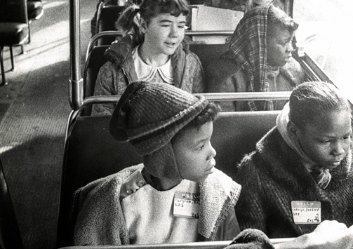 Studs Terkel discusses busing for school integration with psychologist ...